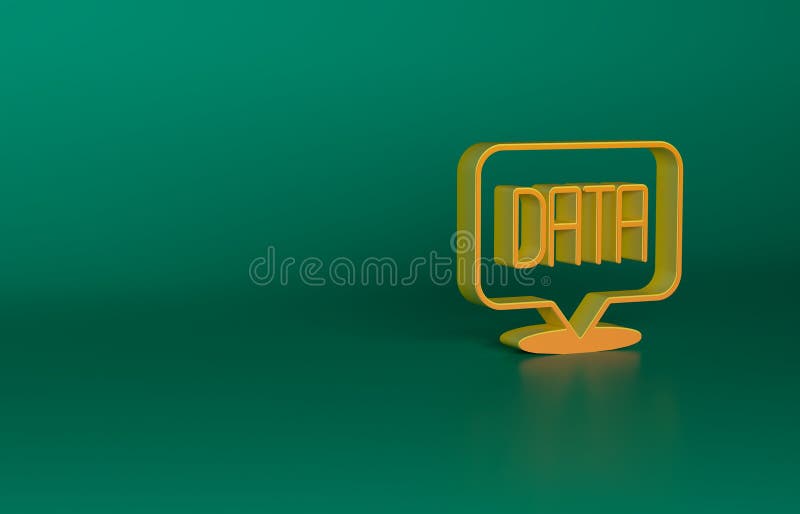 Orange Data Analysis Icon Isolated on Green Background. Business Data ...