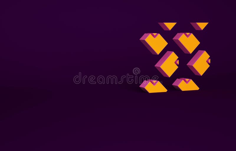 Orange Data Stream Icon Isolated on Purple Background. Minimalism ...