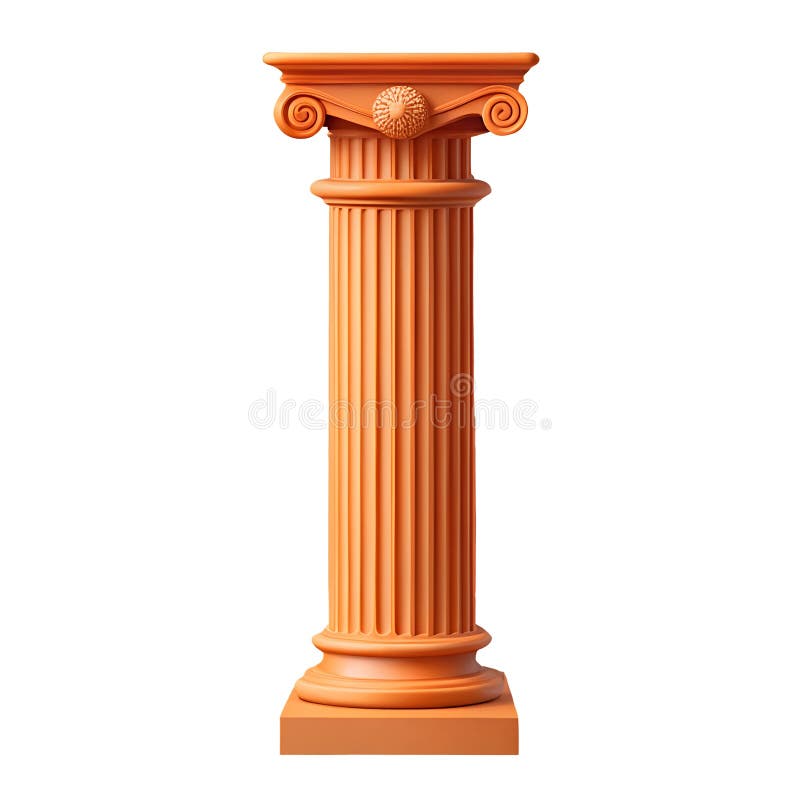 Orange Decorative Column Classical Design Architectural Element ...