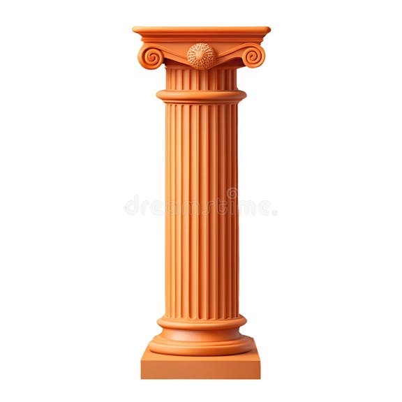 Orange Decorative Column Classical Design Architectural Element ...