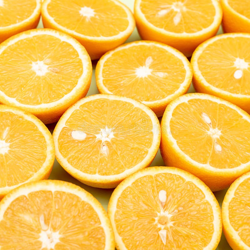 Orange Delicious Oranges Divided in Half Stock Image - Image of pattern ...