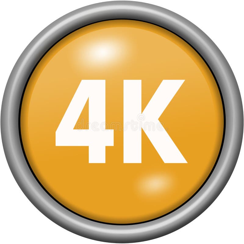 Orange Design 4K in Round 3D Button Stock Illustration - Illustration ...