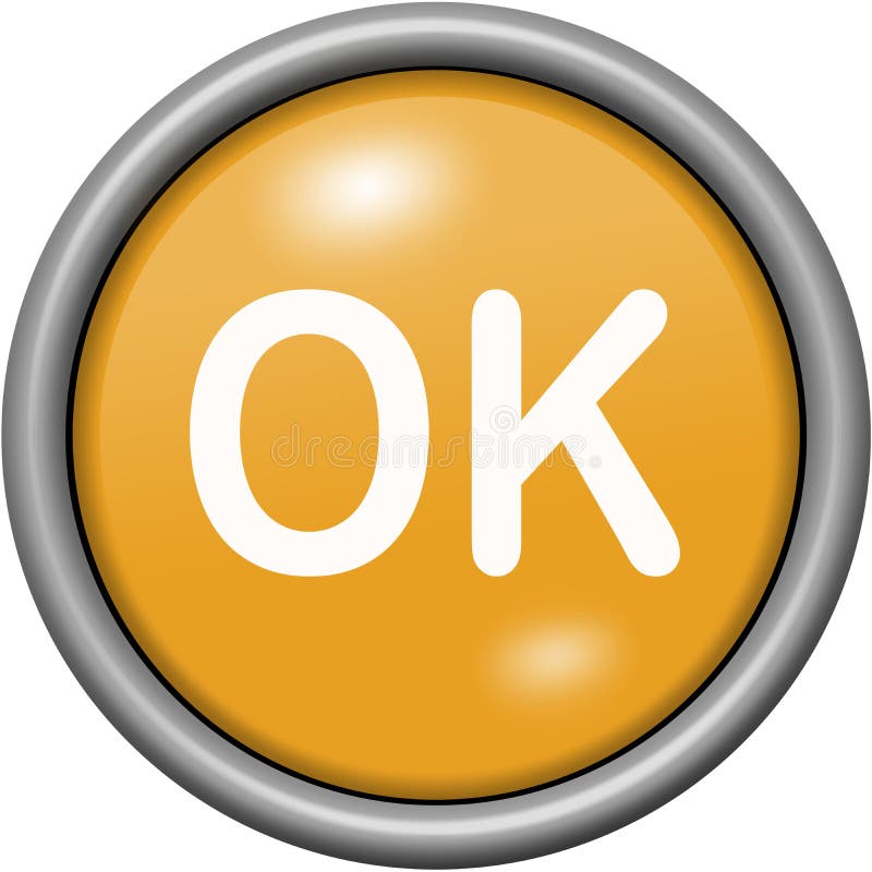 Orange Design OK in Round 3D Button Stock Illustration - Illustration ...
