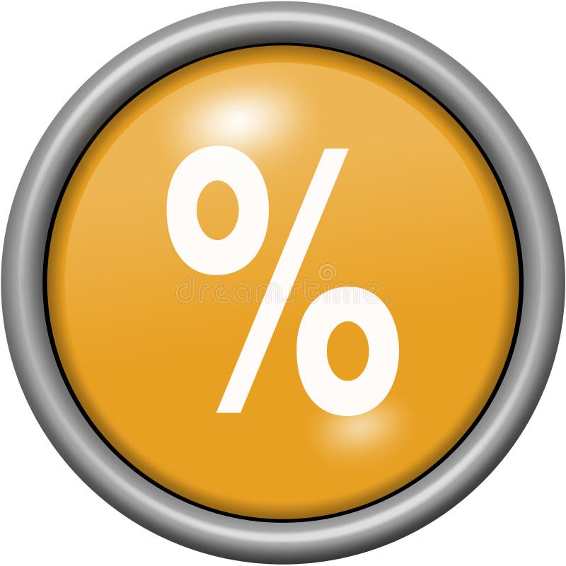 Orange Design Percentage in Round 3D Button Stock Illustration ...