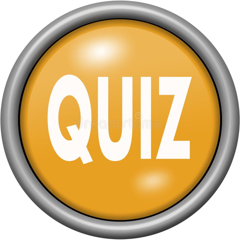 Orange Design Quiz in Round 3D Button Stock Illustration - Illustration ...