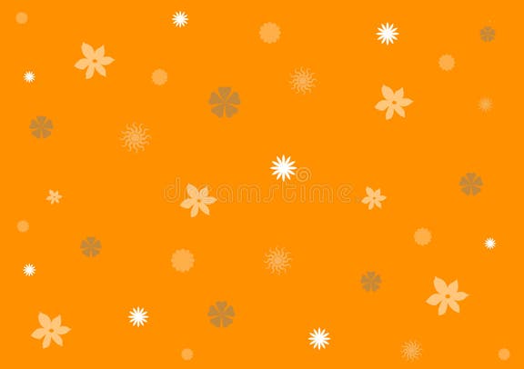 Random Orange Color Flower Pattern Stock Illustration - Illustration of ...