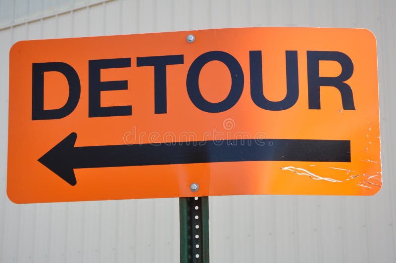 Orange Detour Sign stock photo. Image of post, roadsign - 17273898