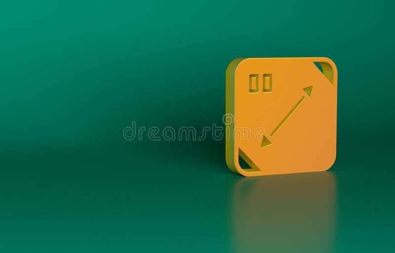 Orange Diagonal Measuring Icon Isolated on Green Background. Minimalism ...