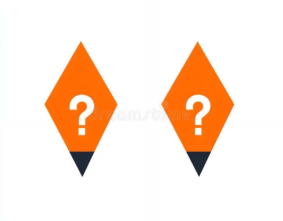 Orange Diamond Question Mark Icons FAQ Help Support Query Stock ...