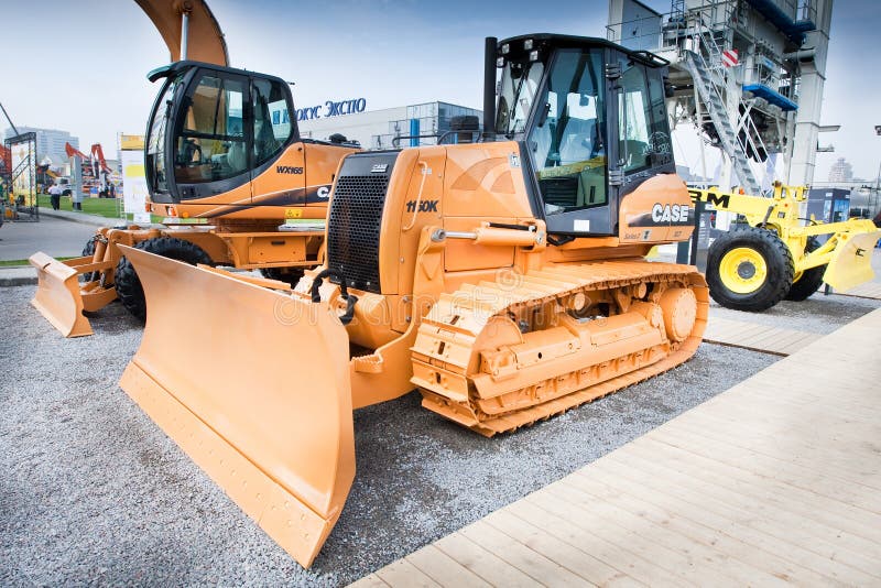 Orange Diesel Front End Loader Editorial Stock Image - Image of black ...
