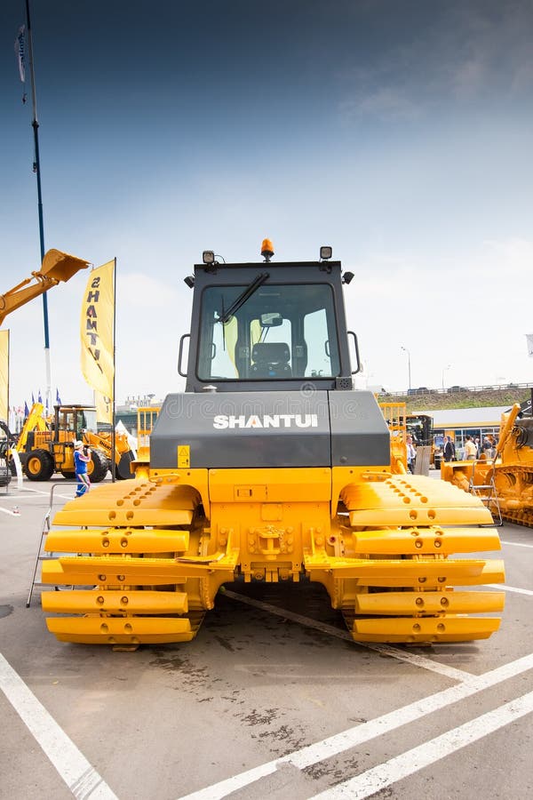 Orange Diesel Front End Loader Editorial Stock Photo - Image of metal ...