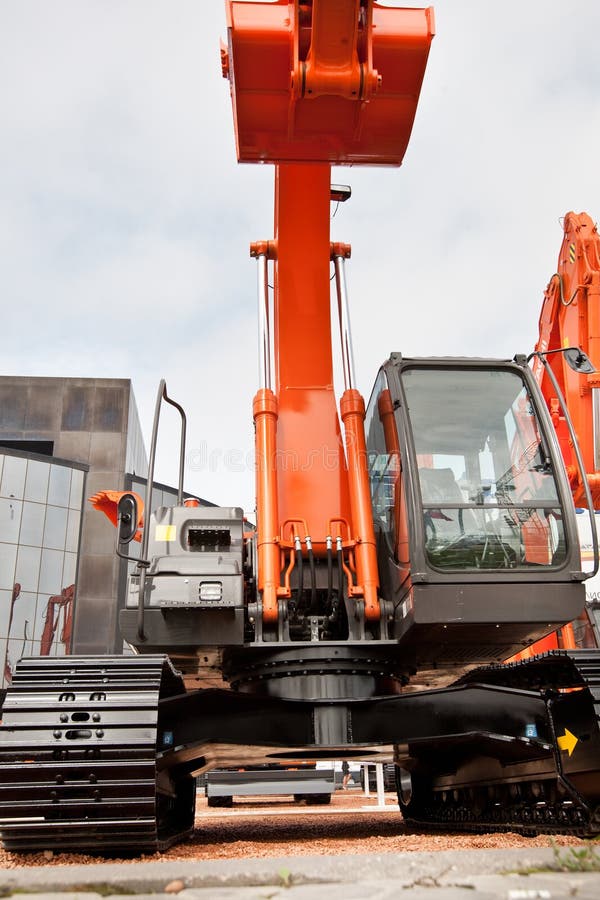 Orange Diesel Front End Loader Editorial Stock Photo - Image of metal ...