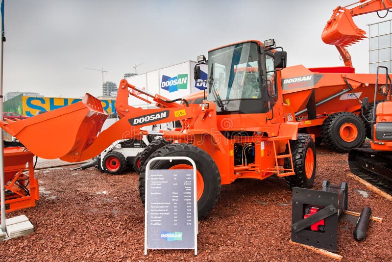 Orange Diesel Front End Loader Editorial Stock Image - Image of ...