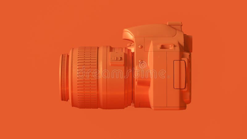 Orange Digital DSLR Camera stock illustration. Illustration of camera ...