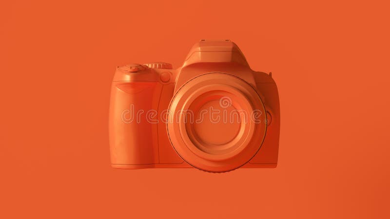 Orange Digital DSLR Camera stock illustration. Illustration of bright ...