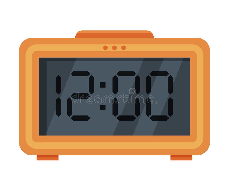 Orange Digital Table Alarm Clock, Modern Electronic Time Measuring ...
