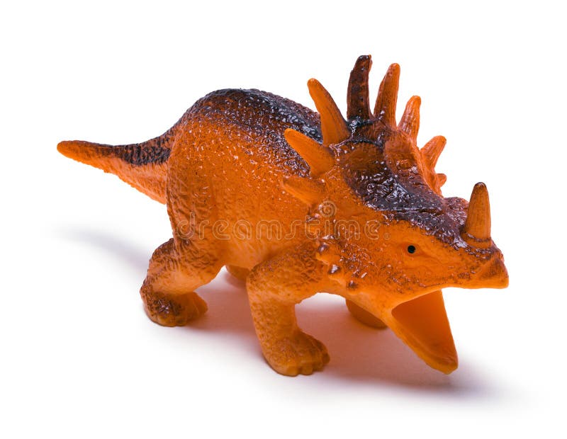 Orange Dinosaur Toy stock image. Image of horned, figurine - 276716735
