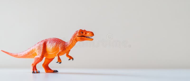 Orange Dinosaur Toy on White Surface Stock Image - Image of detail ...