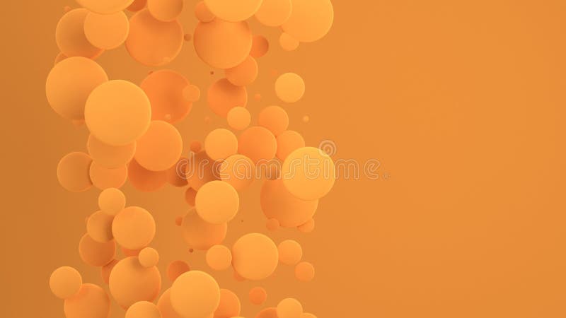Orange Discs of Random Size on Orange Background Stock Illustration ...