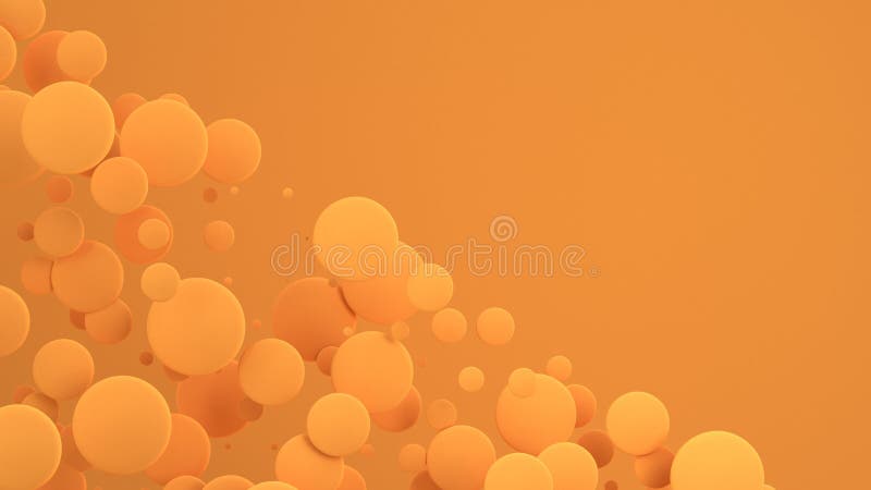 Orange Discs of Random Size on Orange Background Stock Illustration ...
