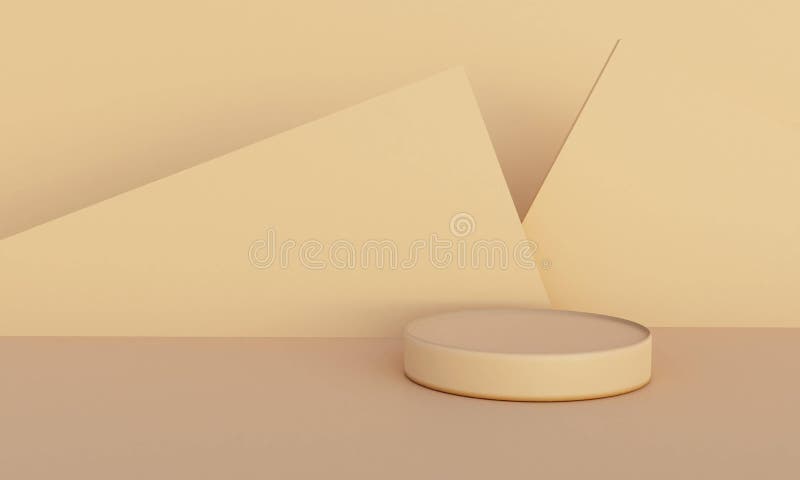 Orange Display Pedestal with Abstract Background. Rendered 3d Stock ...