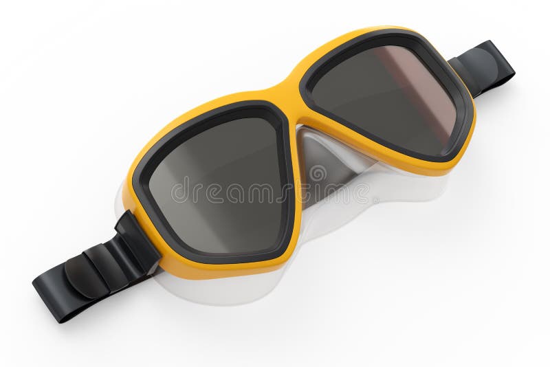 Orange Diving Mask Isolated on a White Background Stock Illustration ...