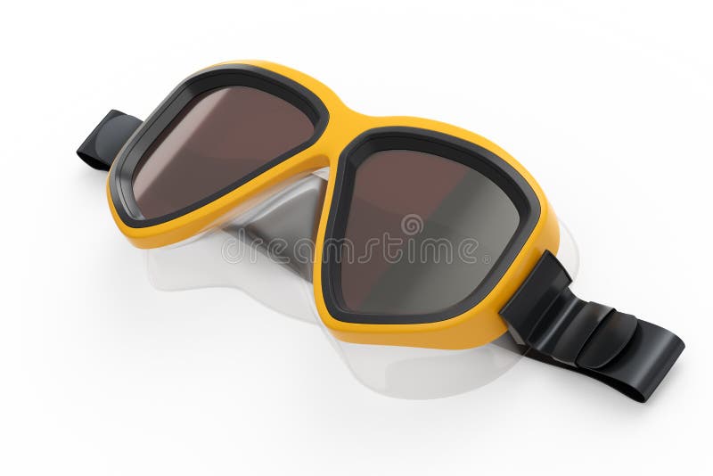 Orange Diving Mask Isolated on a White Background Stock Illustration ...
