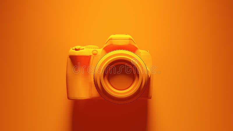Orange DLSR Camera with Orange Background Stock Illustration ...