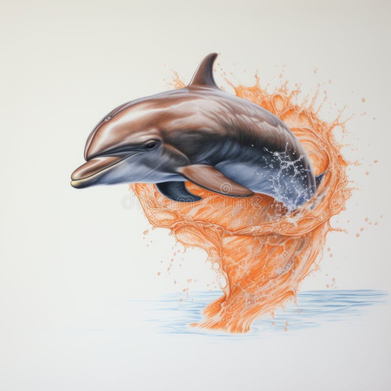 Orange Dolphin Jumping: Realism Wall Art by Meredith Marsone and Dan ...