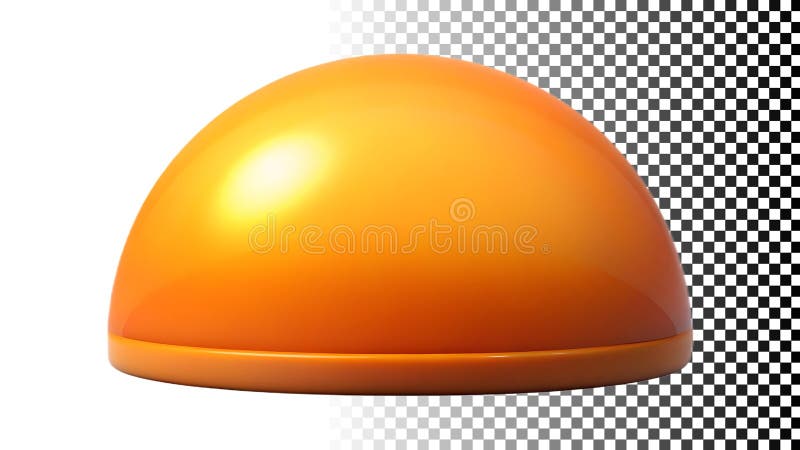 Orange Dome Shape, 3D Geometric Object, and Abstract Element Png ...