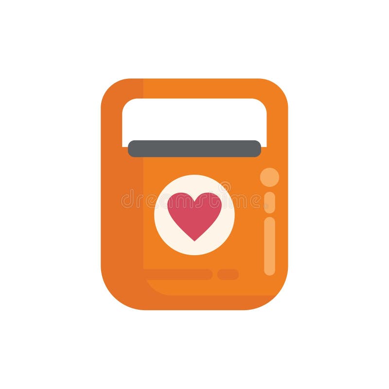 Orange Donation Box with Heart Symbol for Charity and Support Stock ...