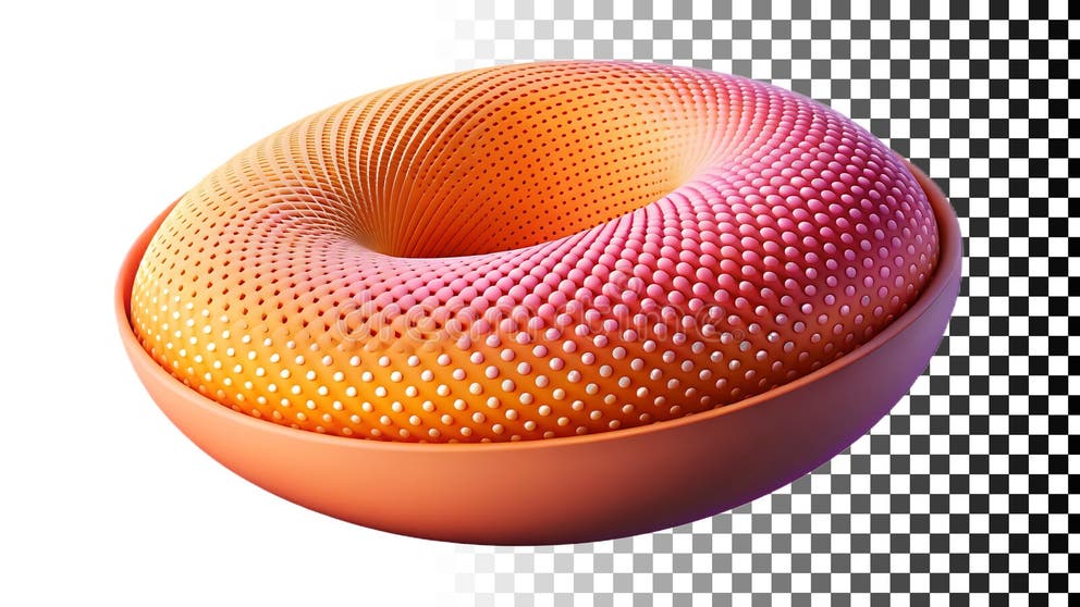 Orange Donut Shape, Textured Ring, Abstract Form Design Png Transparent ...