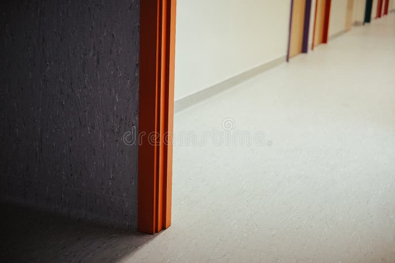 Orange Door Frame and a White Floor Stock Image - Image of wooden ...