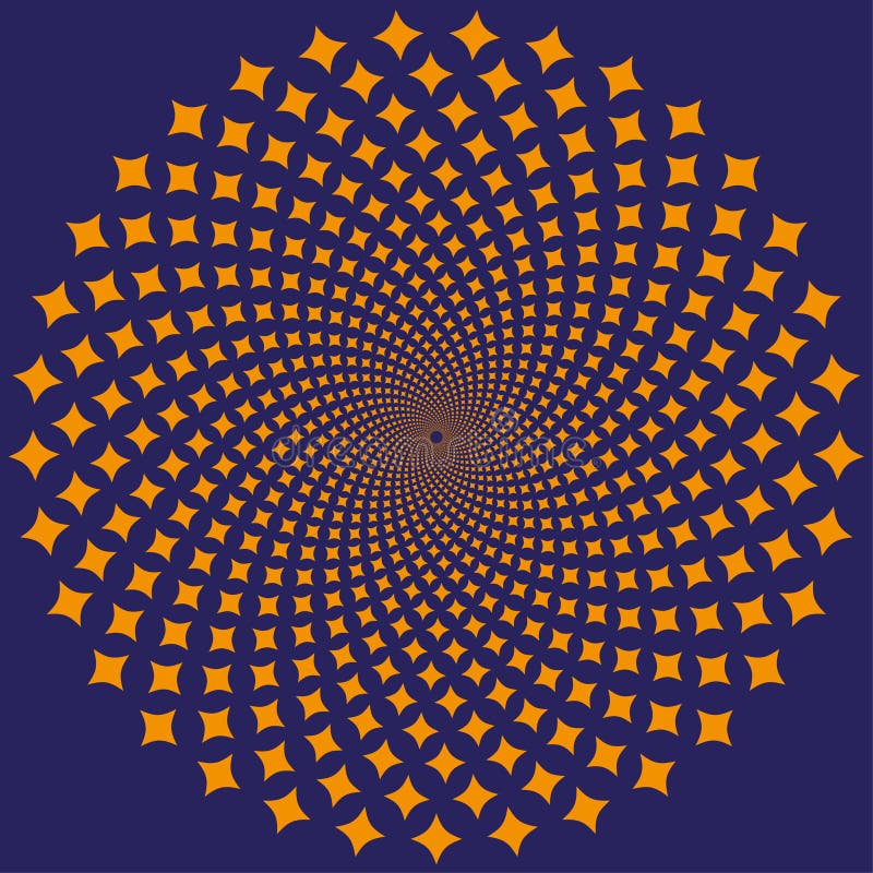 Orange Dot Spiral. Radial Point Pattern. Vector Circular Arrangement ...