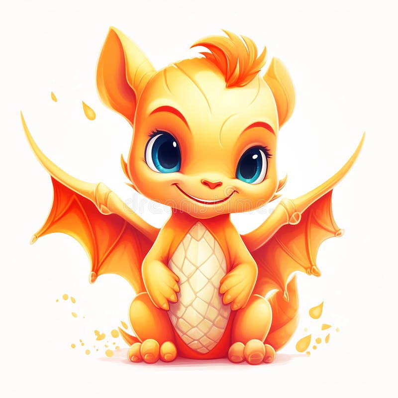 Orange dragon cartoons stock illustration. Illustration of cartoons - 289230175