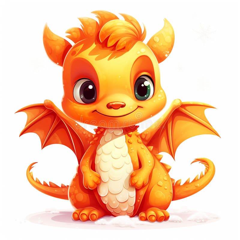 Orange dragon cartoons stock illustration. Illustration of orange ...