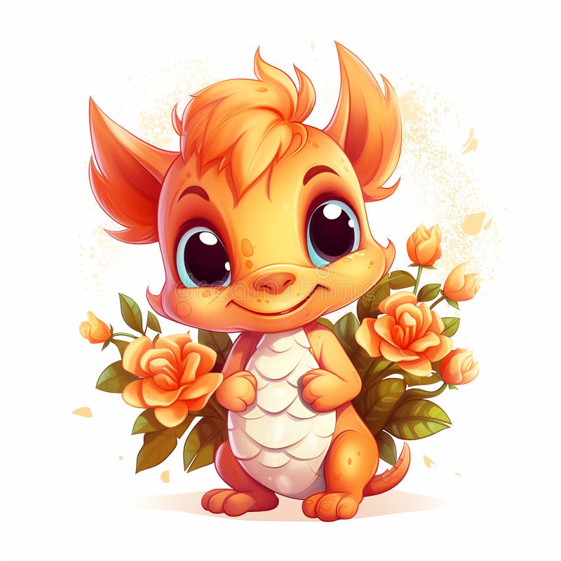 Orange dragon cartoons stock illustration. Illustration of suitable ...