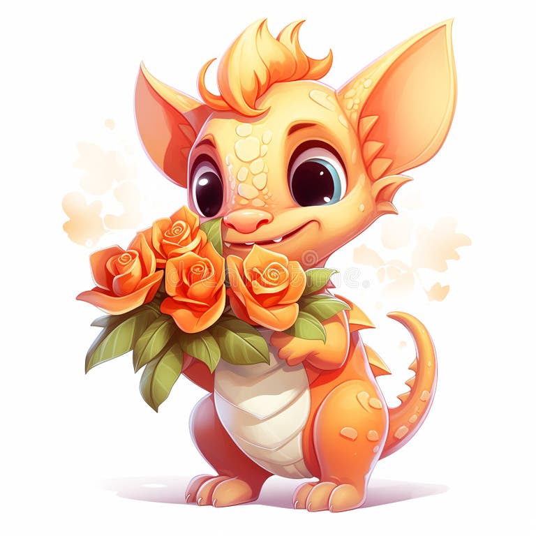 Orange dragon cartoons stock illustration. Illustration of style ...