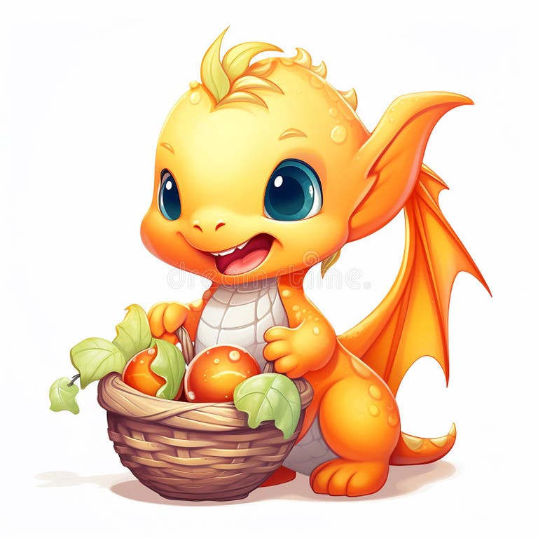 Orange dragon cartoons stock illustration. Illustration of colors ...