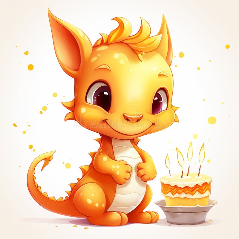 Orange dragon cartoons stock illustration. Illustration of bright ...