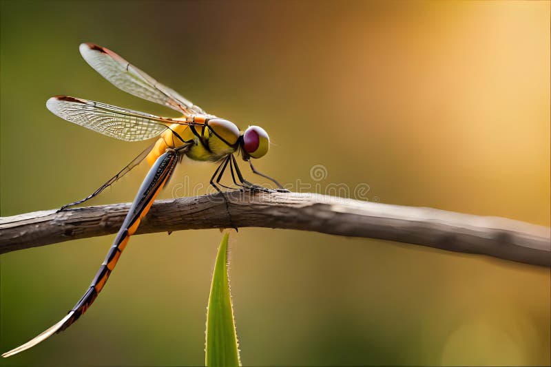 Orange Dragonfly Side View , Isolated on White Background Cutout ...