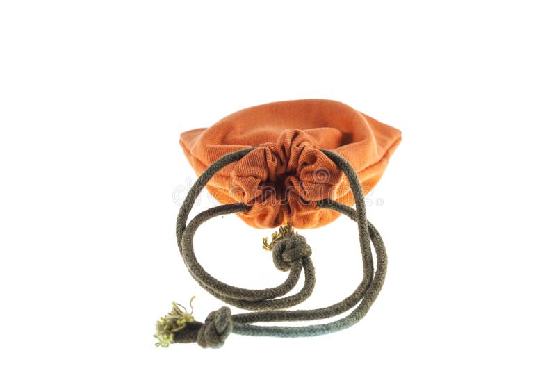 Orange Drawstring Bag Packaging on White Background Stock Photo - Image ...