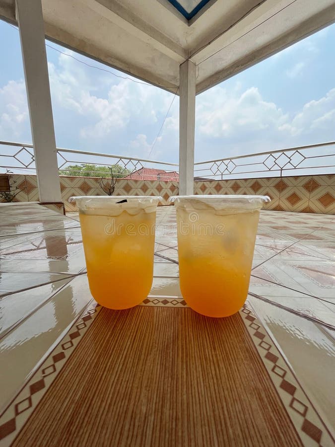 Orange Drinks Refreshing View from the Terrace Stock Image - Image of ...
