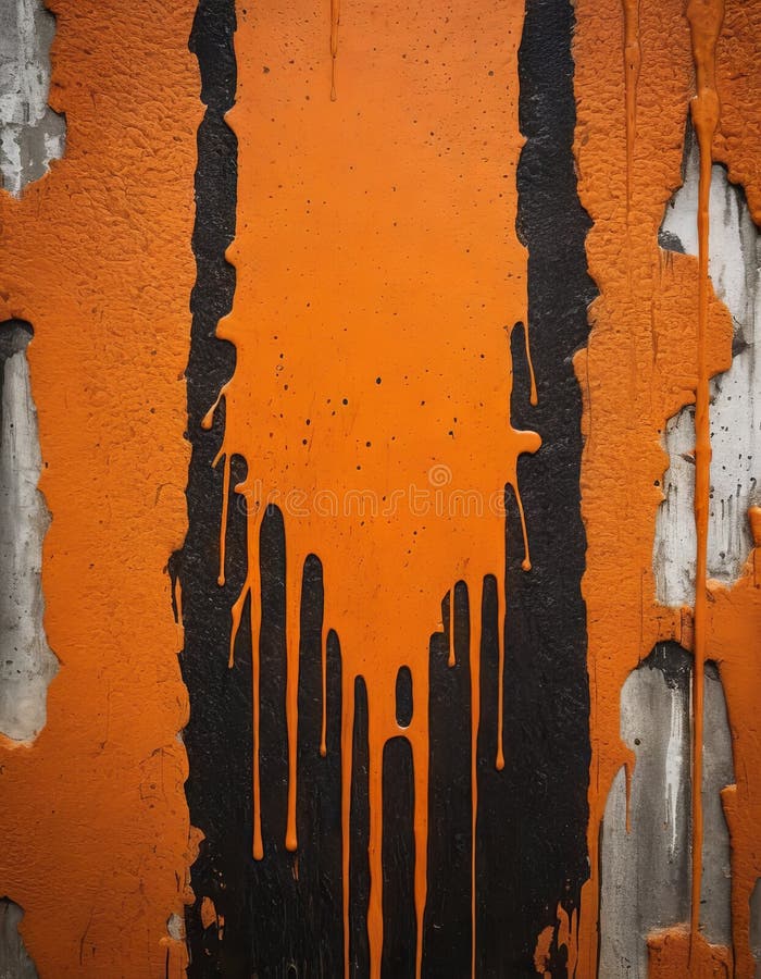 Orange Drip on Textured Wall Stock Photo - Image of design, bright ...