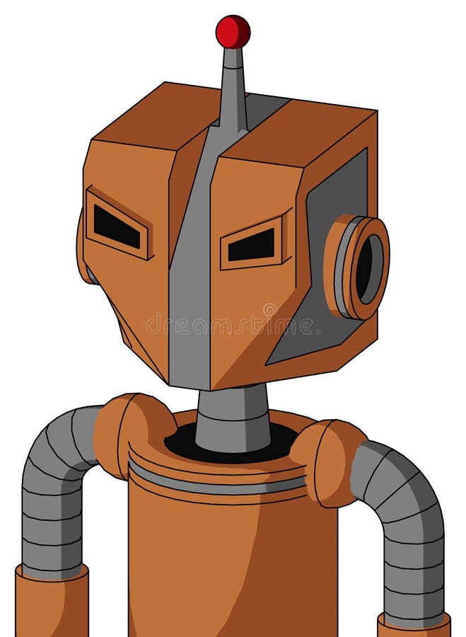 Orange Droid with Bubble Head and Sad Mouth and Plus Sign Eyes and ...