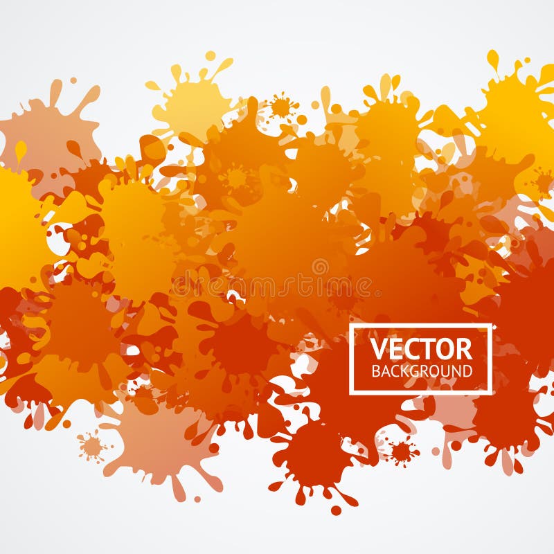 Orange Drop Blot Background. Vector Stock Vector - Illustration of drip ...