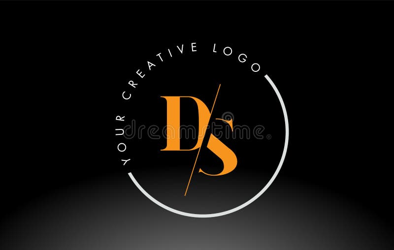 Orange DS Serif Letter Logo Design with Creative Intersected Cut Stock ...