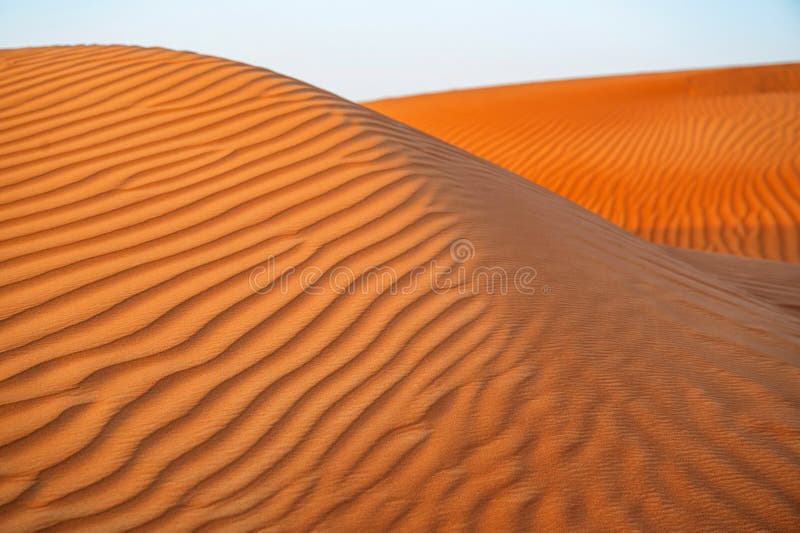 2 Orange Dunes with Natural Rippled Surface, Ras Al Khaimah, UAE Stock ...