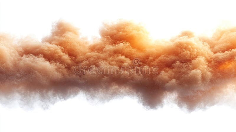 Orange Dust Cloud Isolated on White Background Stock Illustration ...