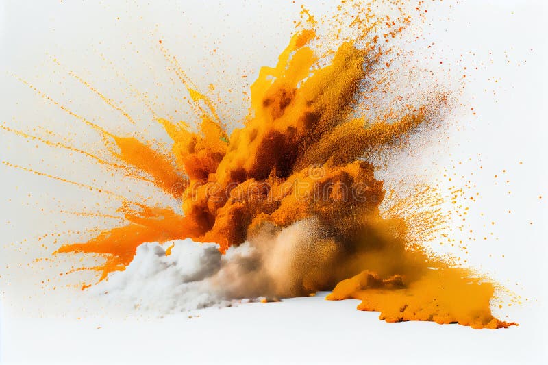 Orange Dust is Thrown Over a White Background.generative Ai Stock ...